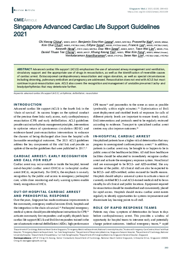 (PDF) Singapore Advanced Cardiac Life Support Guidelines 2021