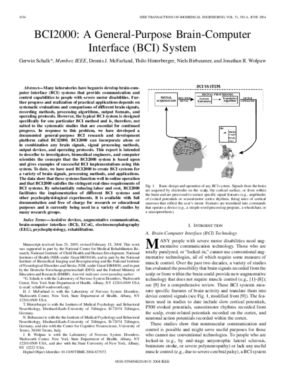 (PDF) BCI2000: A General-Purpose Brain-Computer Interface (BCI) System