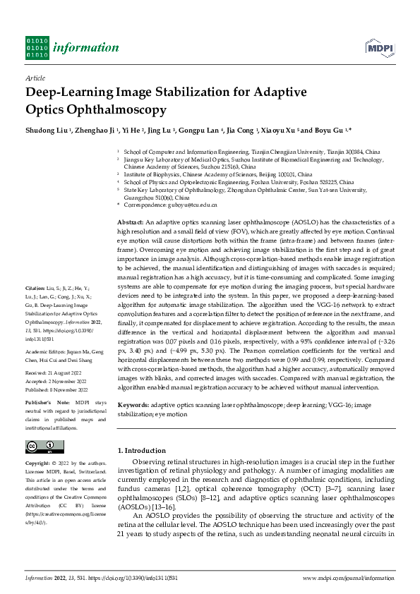 (PDF) Deep-Learning Image Stabilization for Adaptive Optics Ophthalmoscopy