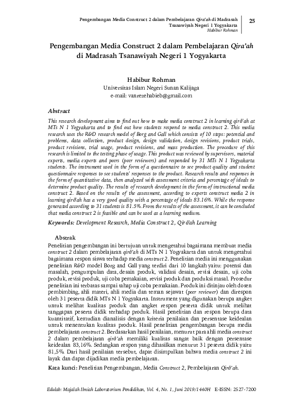 (PDF) Pengembangan Media Construct 2 dalam Pembelajaran Qira’ah di ...