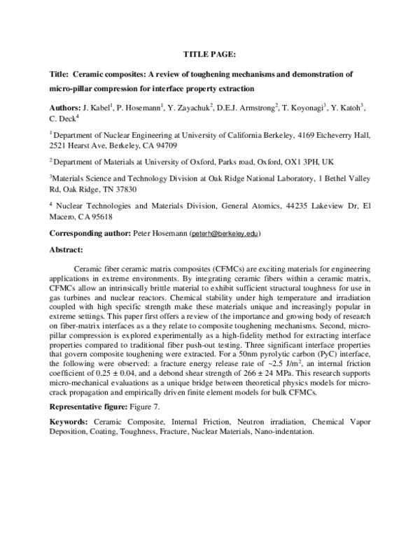 (PDF) Ceramic composites: A review of toughening mechanisms and ...