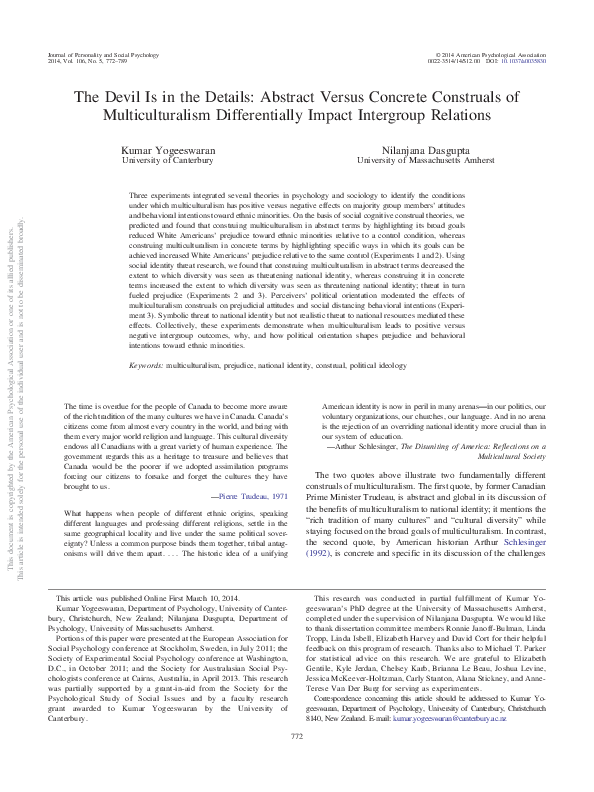 (PDF) The devil is in the details: Abstract versus concrete construals ...