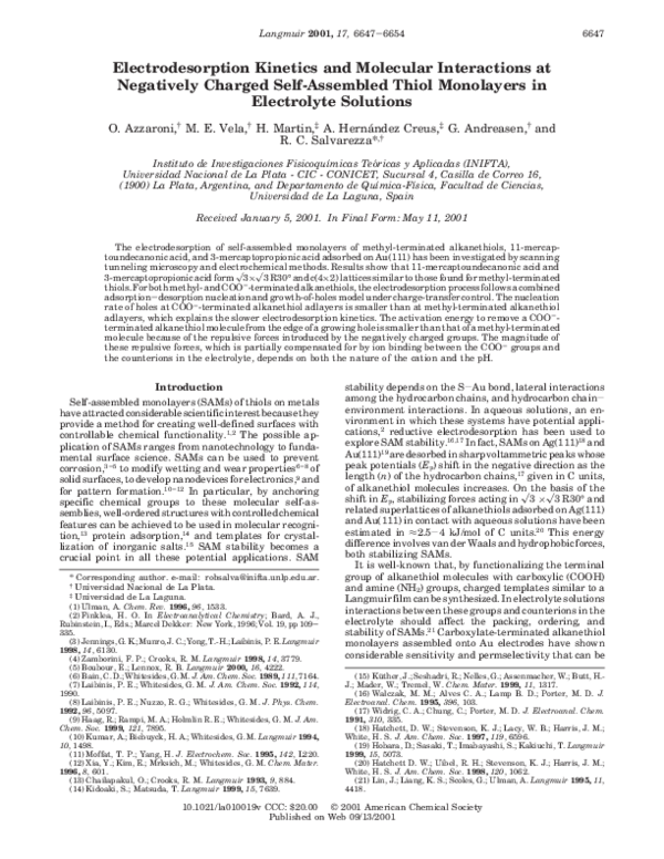 (PDF) Electrodesorption Kinetics and Molecular Interactions at ...
