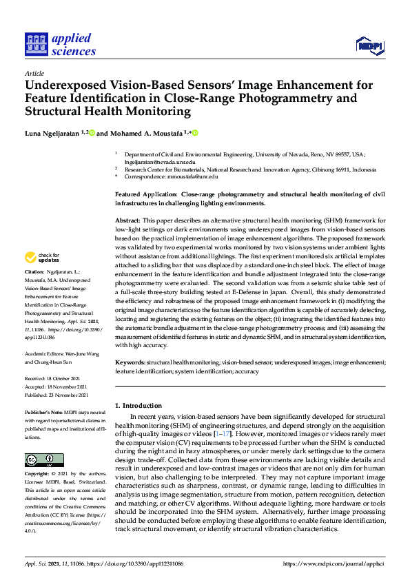 (PDF) Underexposed Vision-Based Sensors’ Image Enhancement for Feature Identification in Close ...
