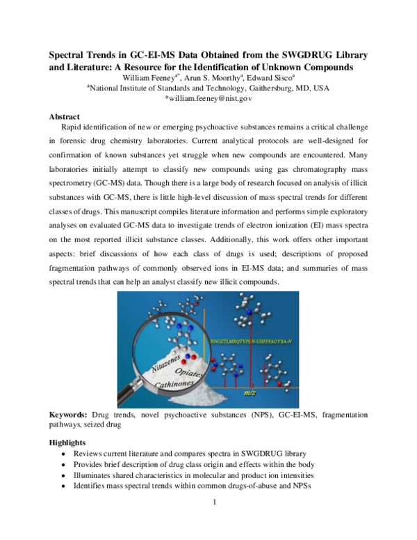 (PDF) Spectral Trends in GC-EI-MS Data Obtained from the SWGDRUG ...