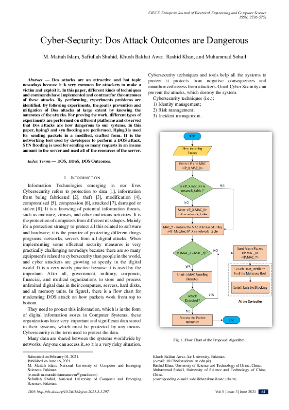 (PDF) Cyber-Security: Dos Attack Outcomes are Dangerous