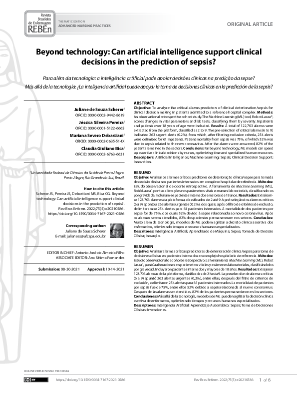 (PDF) Beyond technology: Can artificial intelligence support clinical decisions in the ...