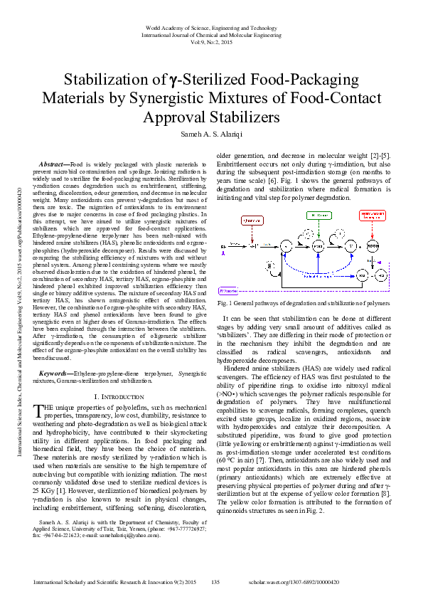 (PDF) Stabilization Of Γ-Sterilized Food-Packaging Materials By Synergistic Mixtures Of Food ...