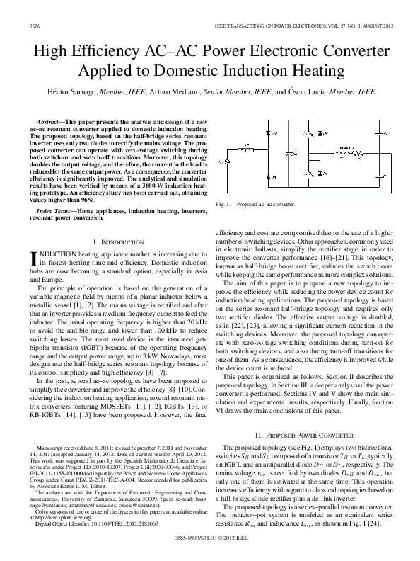(PDF) High Efficiency AC–AC Power Electronic Converter Applied to ...