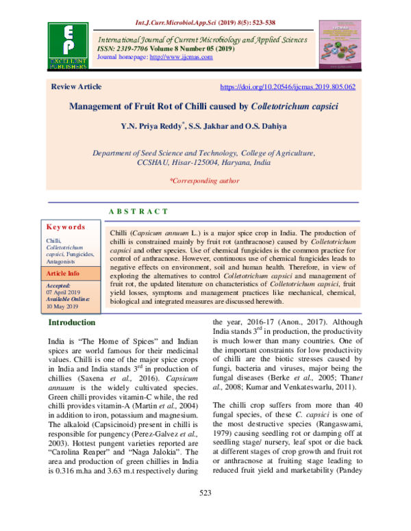 (PDF) Efficacy of fish compost on management of chilli fruit rot caused ...