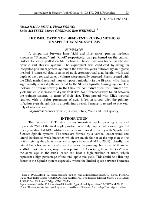 (PDF) The implication of different pruning methods on apple training ...