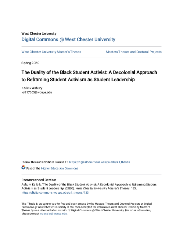 (PDF) The Duality of the Black Student Activist: A Decolonial Approach ...