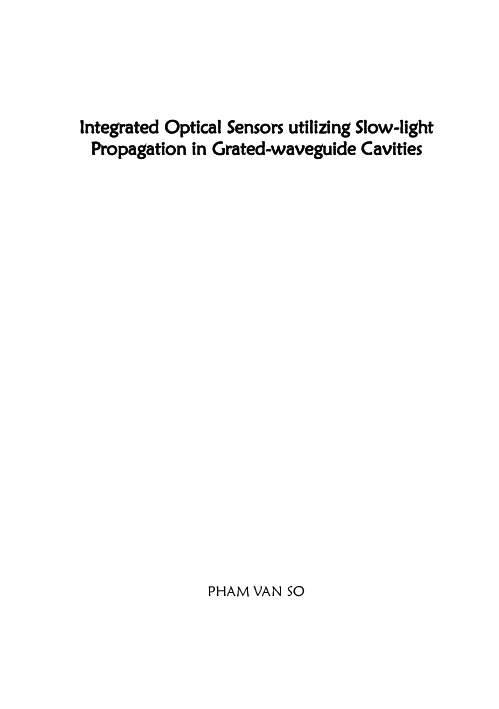 (PDF) Integrated optical sensor utilizing slow-light propagation in ...