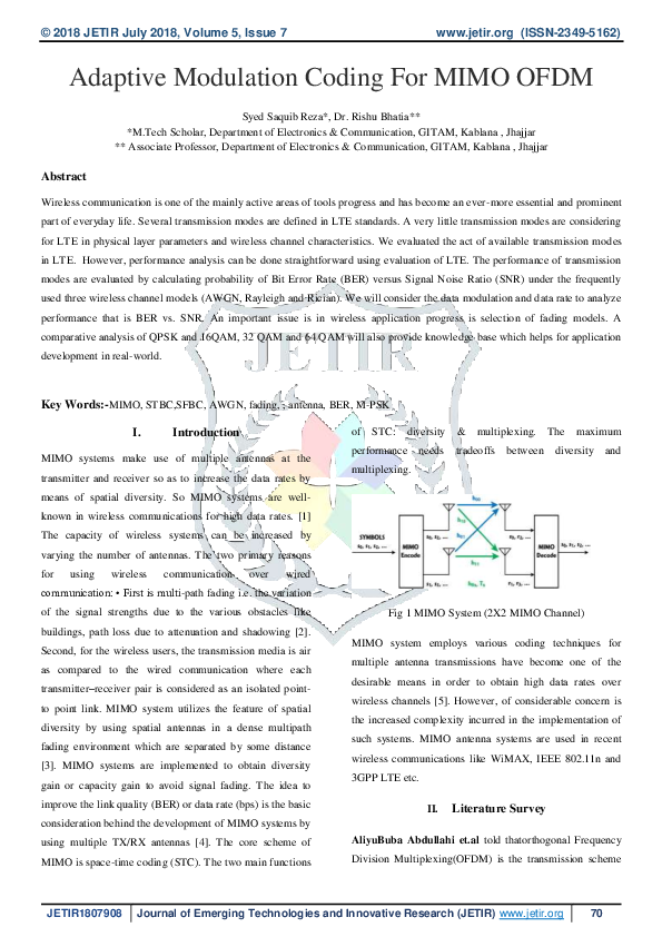 (PDF) Adaptive Modulation Coding For MIMO OFDM | SYED SAQUIB REZA - Academia.edu