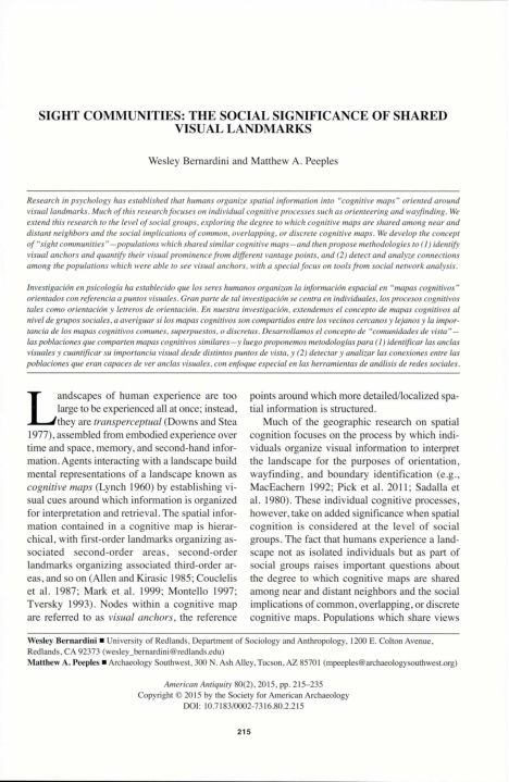 (PDF) Sight Communities: The Social Significance of Shared Visual Landmarks