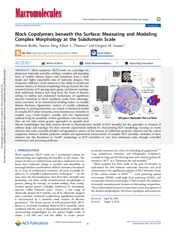 (PDF) Block Copolymers beneath the Surface: Measuring and Modeling ...