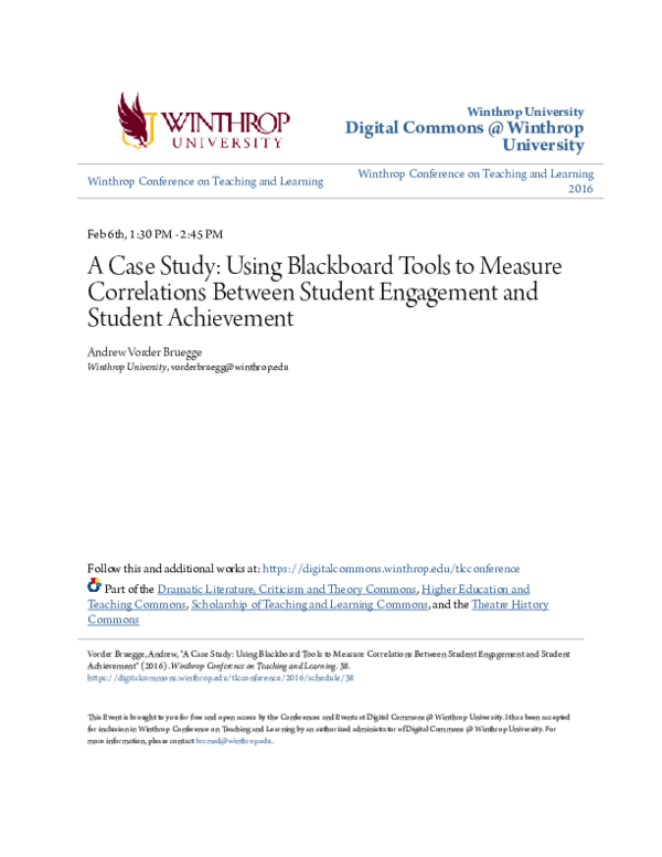 (PDF) A Case Study: Using Blackboard Tools to Measure Correlations ...