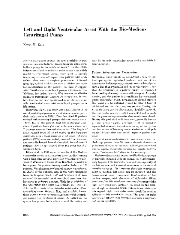 (PDF) Left and Right Ventricular Assist With the Bio-Medicus Centrifugal Pump