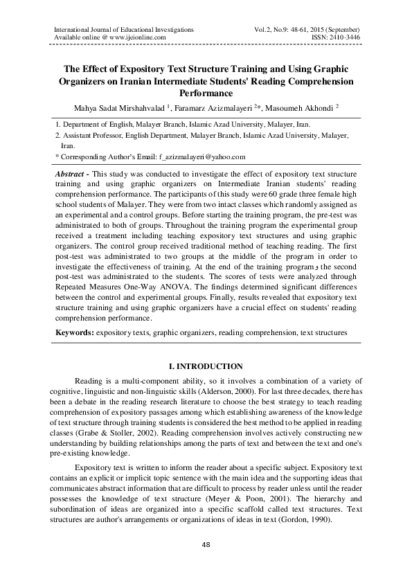 (PDF) The Effect of Expository Text Structure Training and Using ...