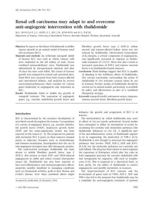 (PDF) Renal cell carcinoma may adapt to and overcome anti-angiogenic ...