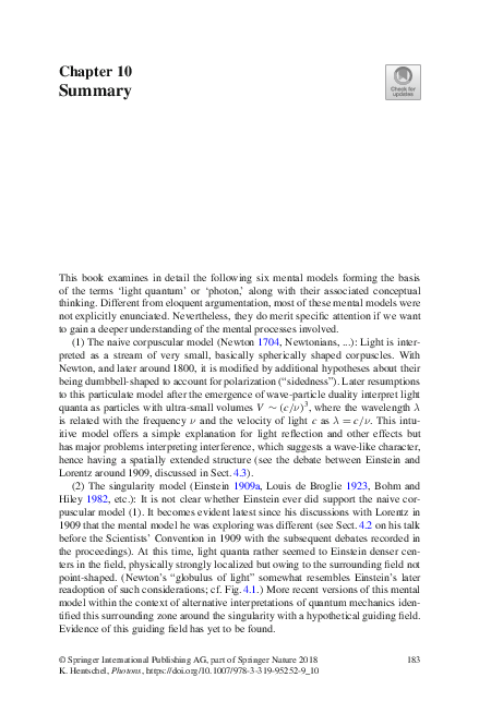 (PDF) Photons. The history and mental models of light quanta