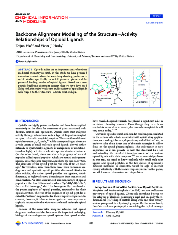 Pdf Backbone Alignment Modeling Of The Structureactivity
