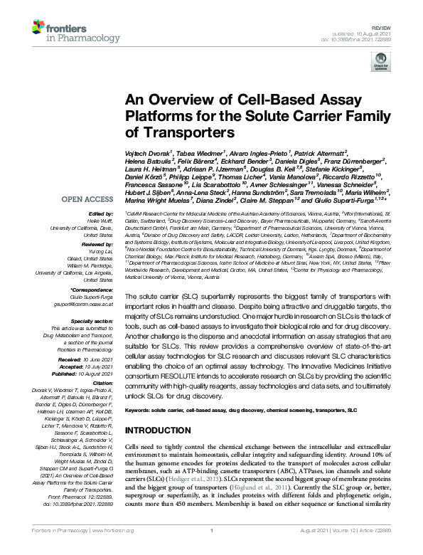 (PDF) An Overview of Cell-Based Assay Platforms for the Solute Carrier ...