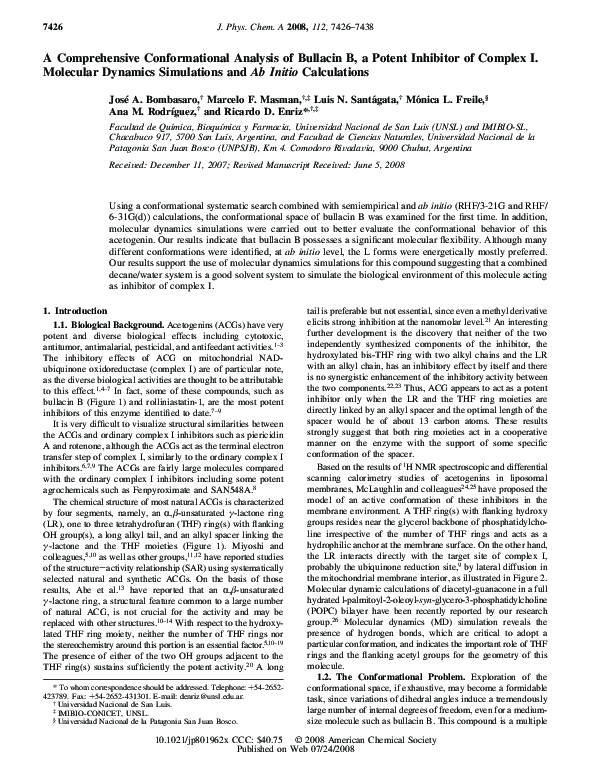(PDF) A comprehensive conformational analysis of bullacin B, a potent ...