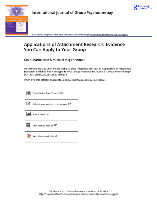 (PDF) Applications of Attachment Research: Evidence You Can Apply to ...