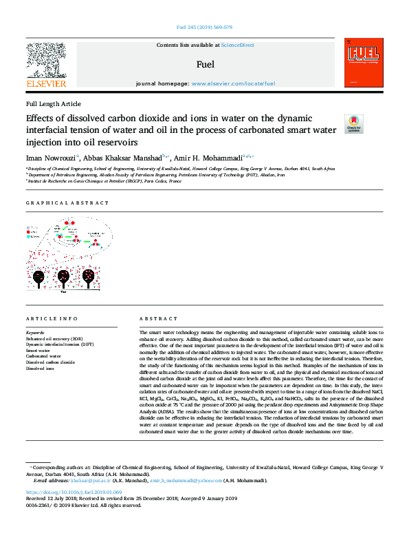 (PDF) Effects of dissolved carbon dioxide and ions in water on the ...