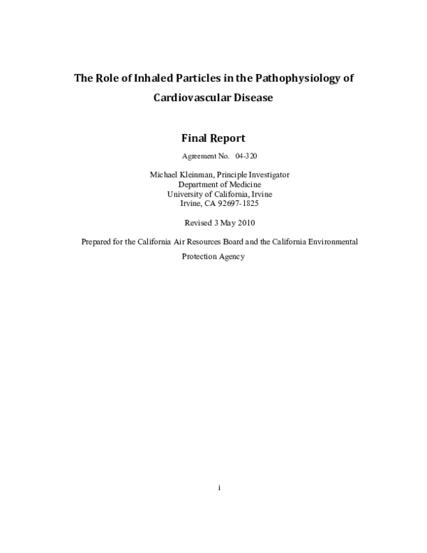 (PDF) The role of inhaled particles in the pathophysiology of ...