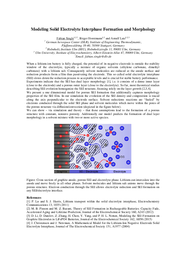 (PDF) Modeling Solid Electrolyte Interphase Formation and Morphology | Tobias Schmitt - Academia.edu