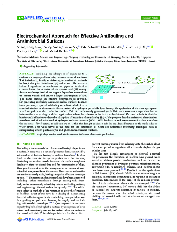 (PDF) Electrochemical Approach for Effective Antifouling and ...