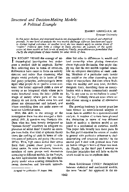 (PDF) Structural and Decision-Making Models: A Political Example