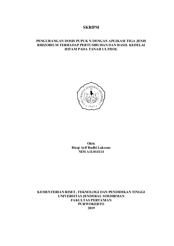 (PDF) Pengurangan Dosis Pupuk N Dengan Aplikasi Tiga Jenis Rhizobium Terhadap Pertumbuhan dan ...