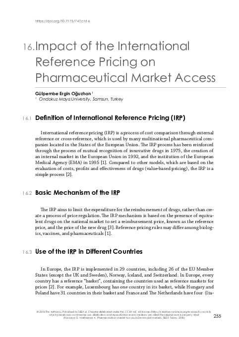 (PDF) Impact of the International Reference Pricing on Pharmaceutical ...
