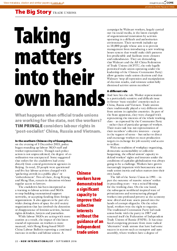 (PDF) Taking matters into their own hands