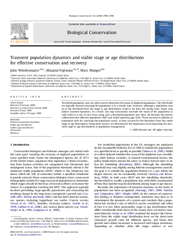 (PDF) Transient population dynamics and viable stage or age ...