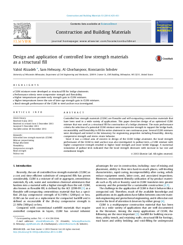 (PDF) Design and application of controlled low strength materials as a ...