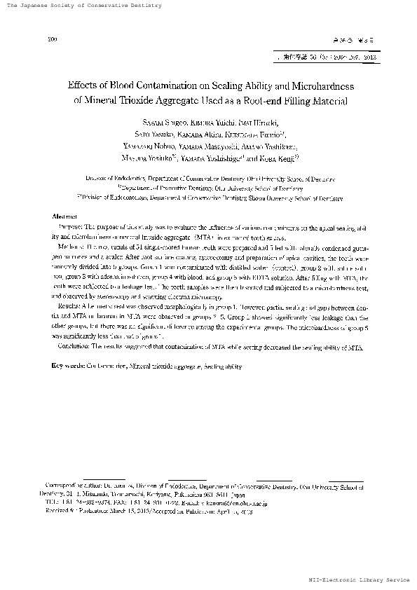 (PDF) Effects of Blood Contamination on Sealing Ability and ...