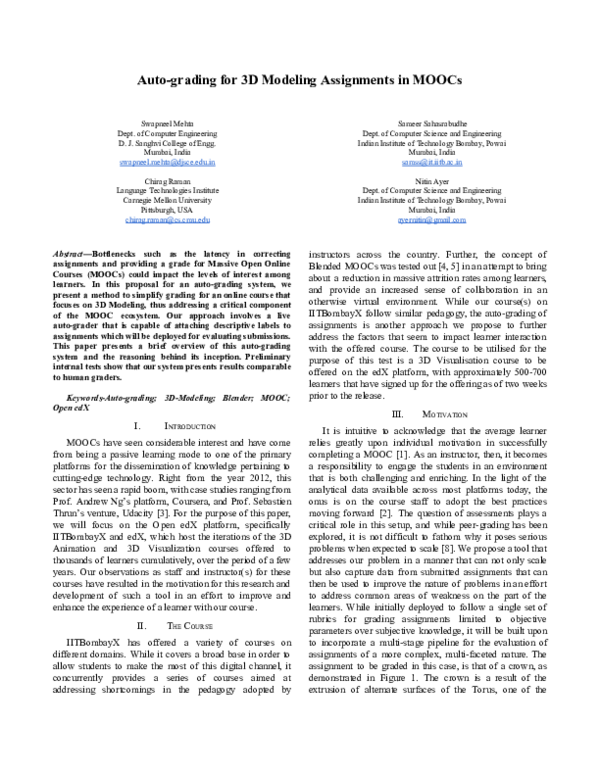 Pdf Auto Grading System For 3d Modeling Moocs 2179