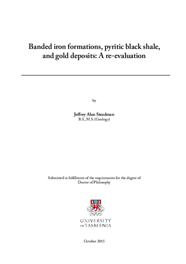 (PDF) Banded iron formations, pyritic black shale, and gold deposits ...