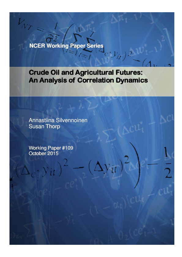 (PDF) Crude Oil and Agricultural Futures: An Analysis of Correlation Dynamics