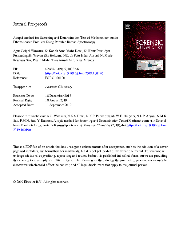 (PDF) A rapid method for Screening and Determination Test of Methanol ...