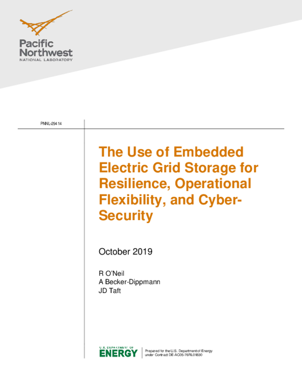 (PDF) The Use of Embedded Electric Grid Storage for Resilience ...