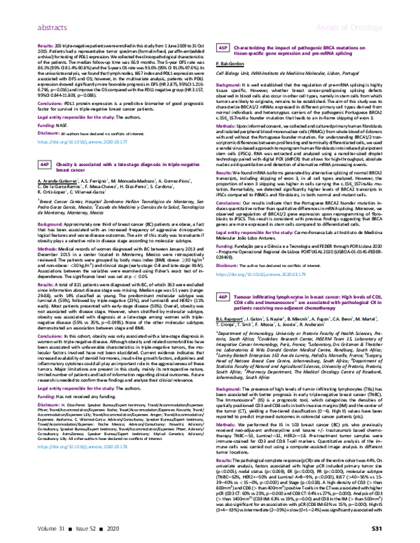 (PDF) 44P Obesity is associated with a late-stage diagnosis in triple-negative breast cancer