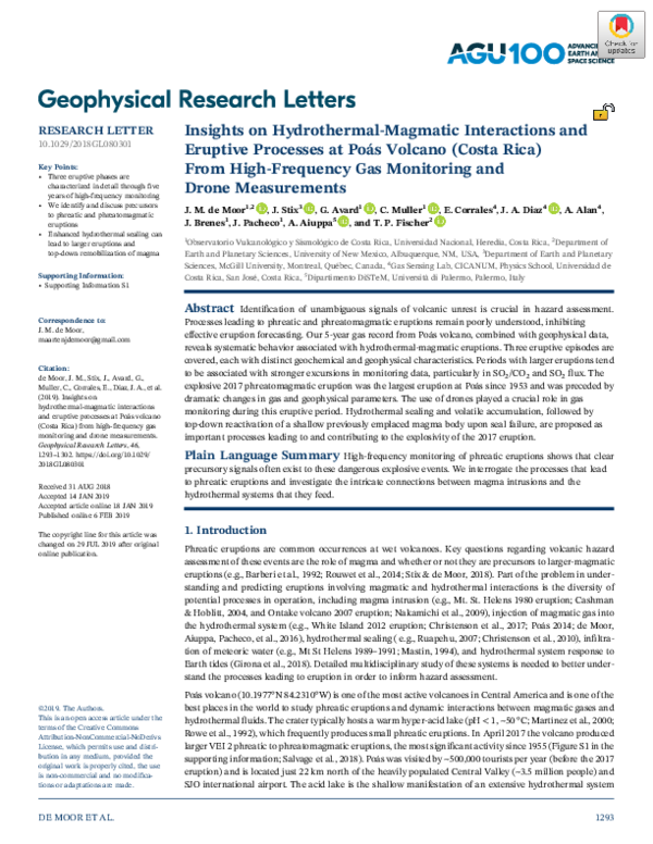 (PDF) Insights on Hydrothermal‐Magmatic Interactions and Eruptive ...