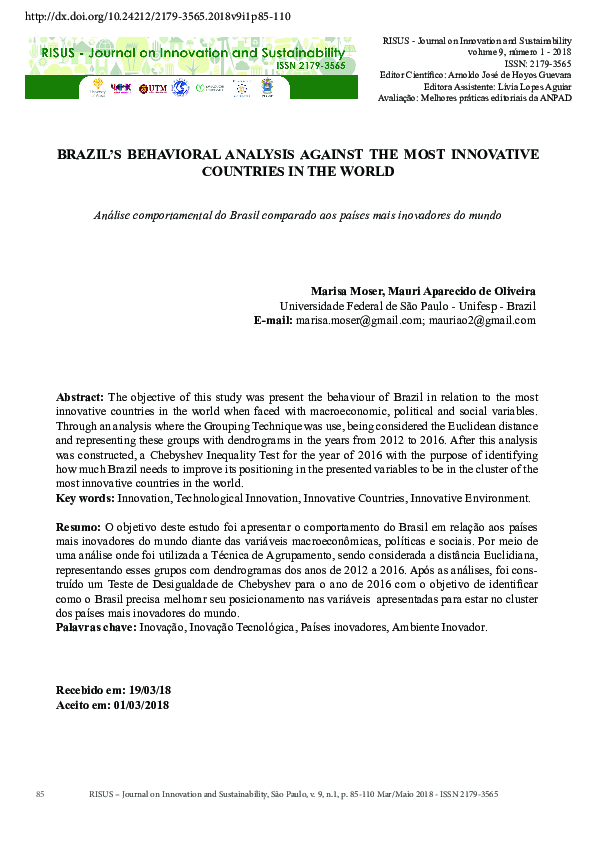 (PDF) Brazil’s Behavioral Analysis Against the Most Innovative ...