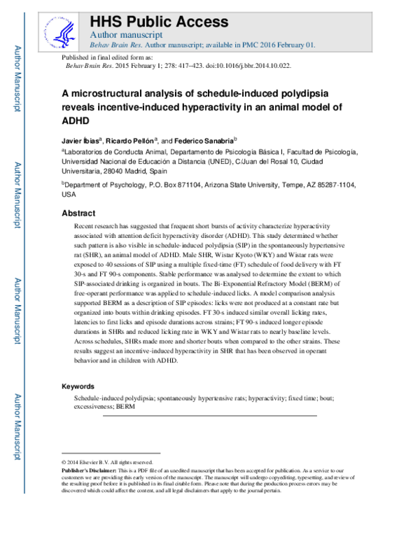 (PDF) A microstructural analysis of schedule-induced polydipsia reveals ...
