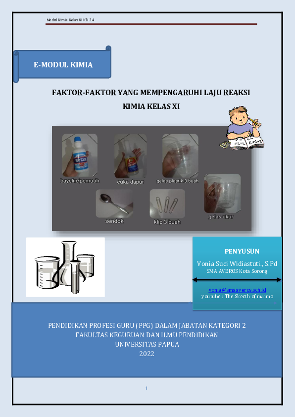Pdf Bahan Ajar Praktikum Faktor Faktor Laju Reaksi